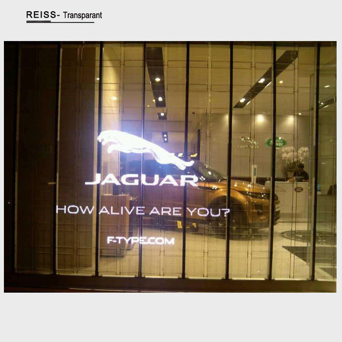 Transparent RGB Glass Window LED Display For Shopping Mall / Luxury Stores