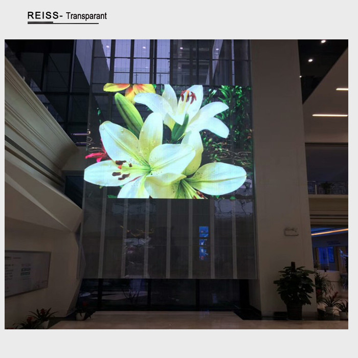 Transparent RGB Glass Window LED Display For Shopping Mall / Luxury Stores